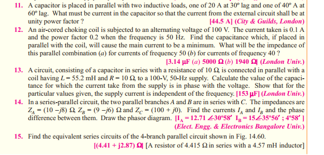 Solved 11. A capacitor is placed in parallel with two | Chegg.com