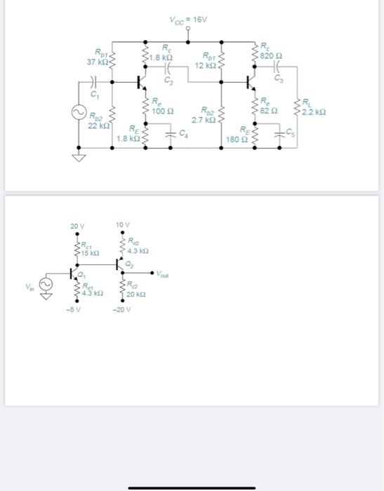 Solved find q1 and q2 multistage amplifier | Chegg.com