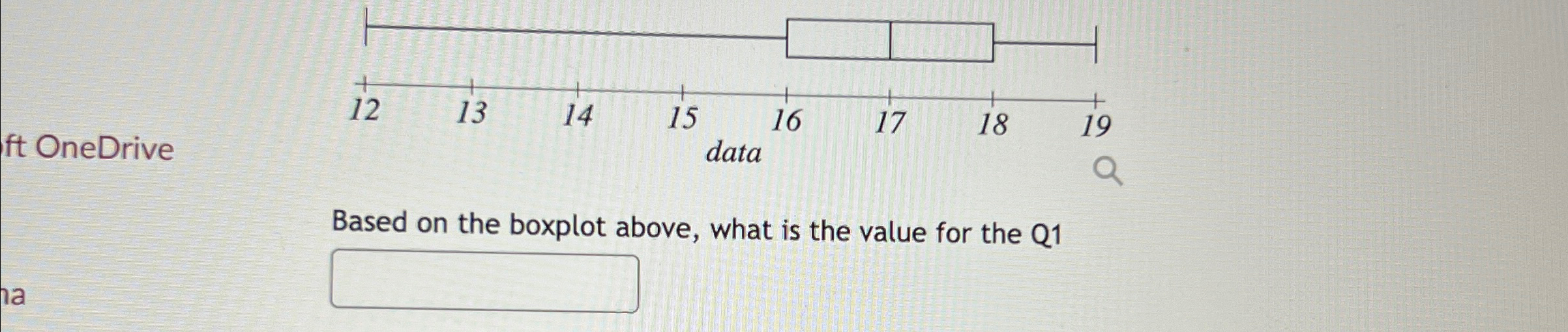 Solved ft OneDriveBased on the boxplot above, what is the | Chegg.com