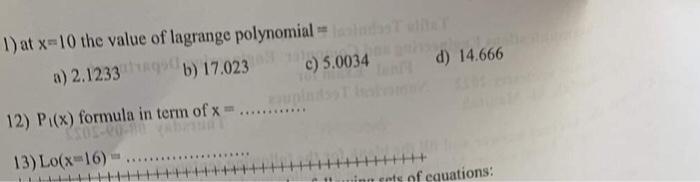 Solved (10-14) Based on x-values {5,6,9} and corresponding | Chegg.com