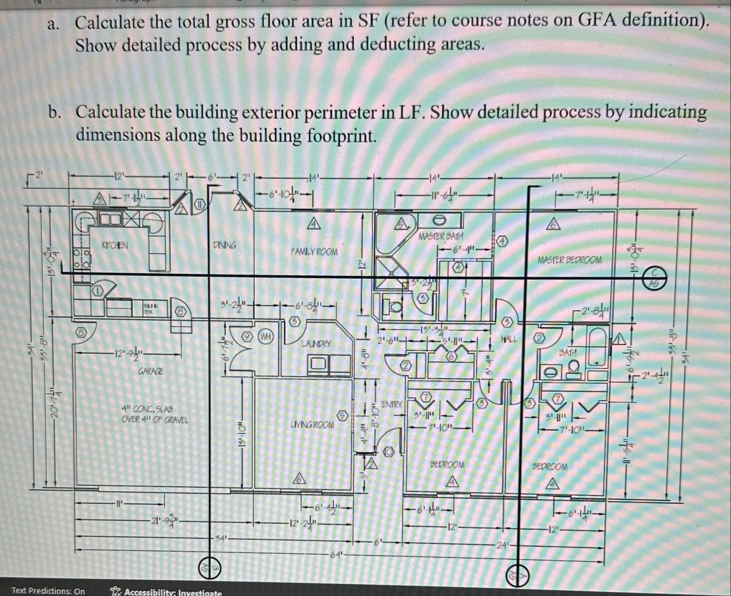 Solved a. ﻿Calculate the total gross floor area in SF (refer | Chegg.com