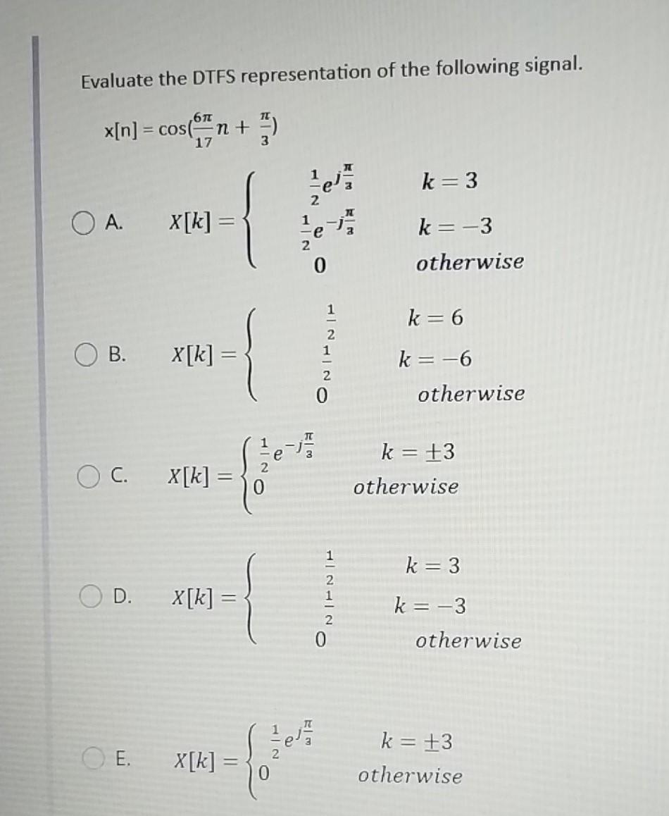Solved Evaluate the DTFS representation of the following | Chegg.com