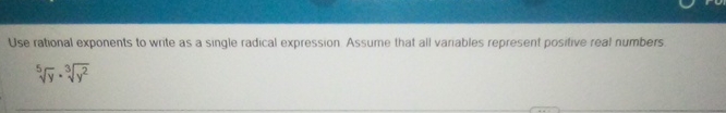 Solved Use rational exponents to write as a single radical | Chegg.com