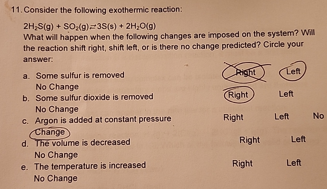 Solved Consider the following exothermic | Chegg.com