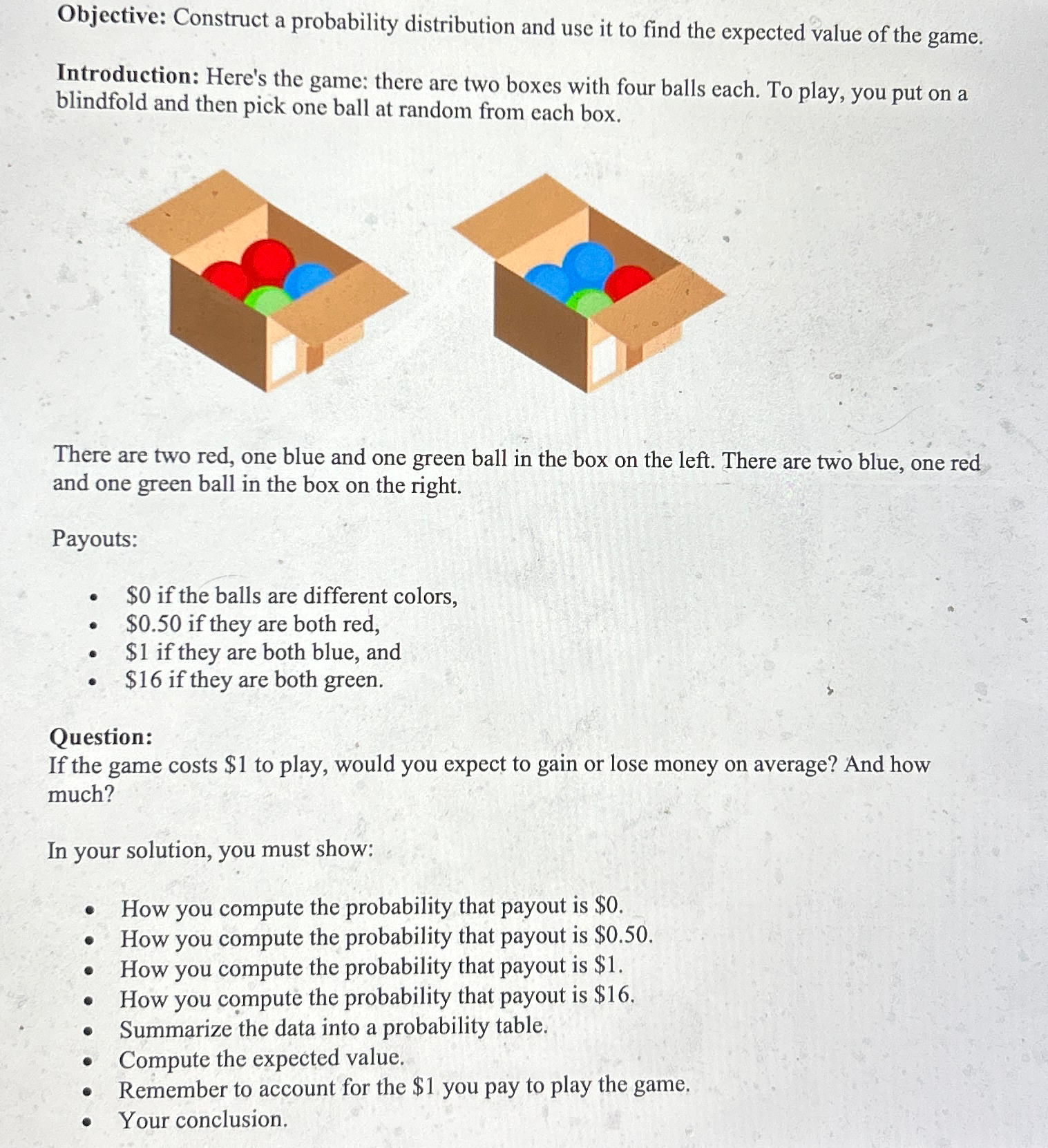Solved Objective: Construct a probability distribution and | Chegg.com