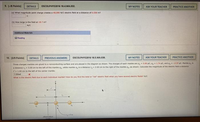 Solved 9. (-/ Points DETAILS OSCOLPHYS2016 18.4.WA.032. MY | Chegg.com Solved 9. (-/ Points DETAILS OSCOLPHYS2016 18.4.WA.032. MY | Chegg.com