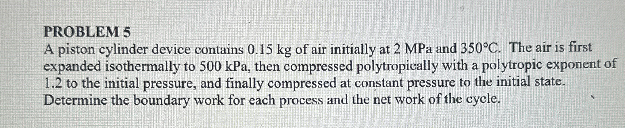 Solved PROBLEM 5A piston cylinder device contains 0.15 ﻿kg | Chegg.com