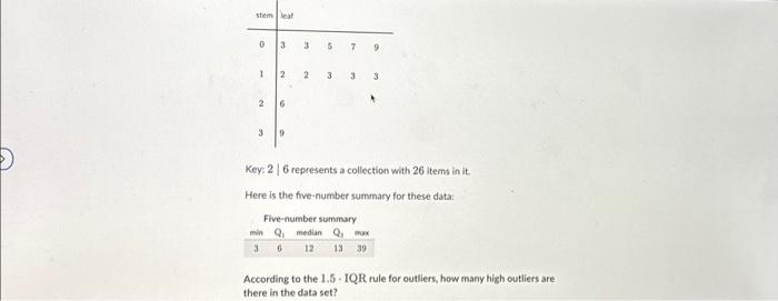 Solved Key: 2 | 6 represents a collection with 26 items in | Chegg.com