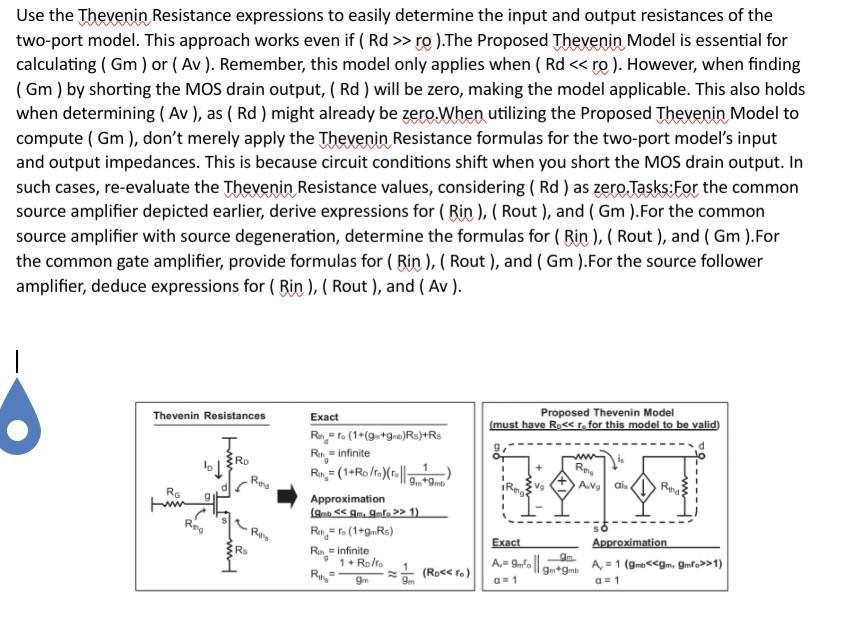 Solved Use the Thevenin Resistance expressions to easily | Chegg.com
