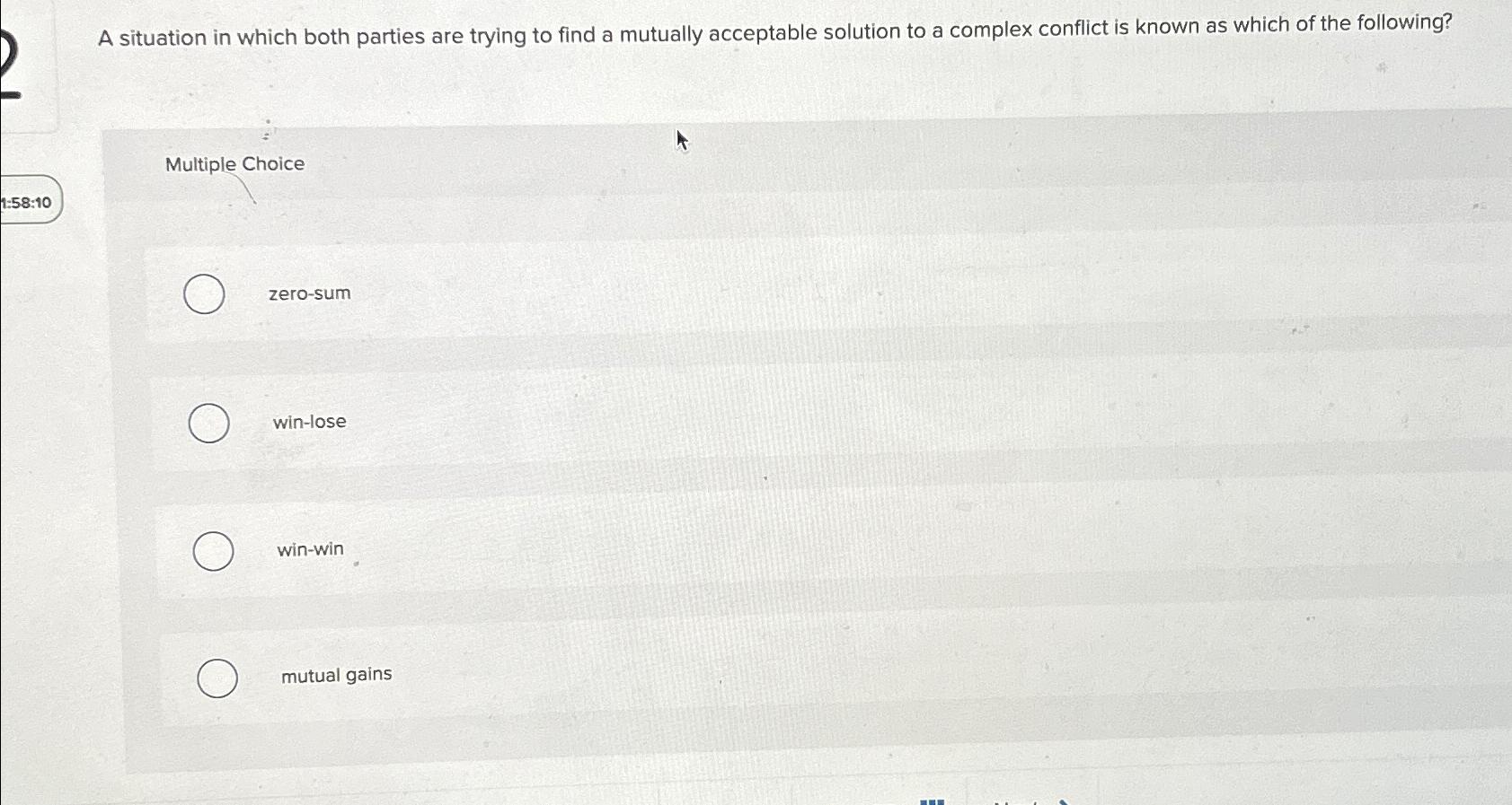 Solved A situation in which both parties are trying to find | Chegg.com