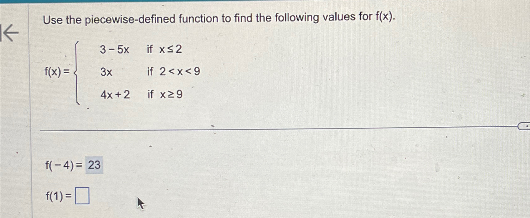 Use the piecewise-defined function to find the | Chegg.com