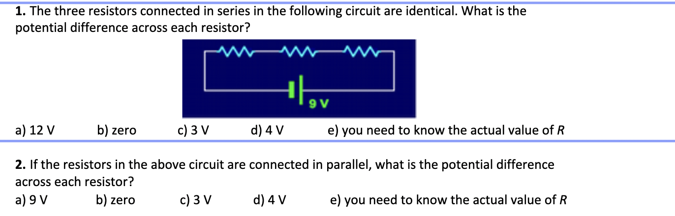 Solved The three resistors connected in series in the | Chegg.com