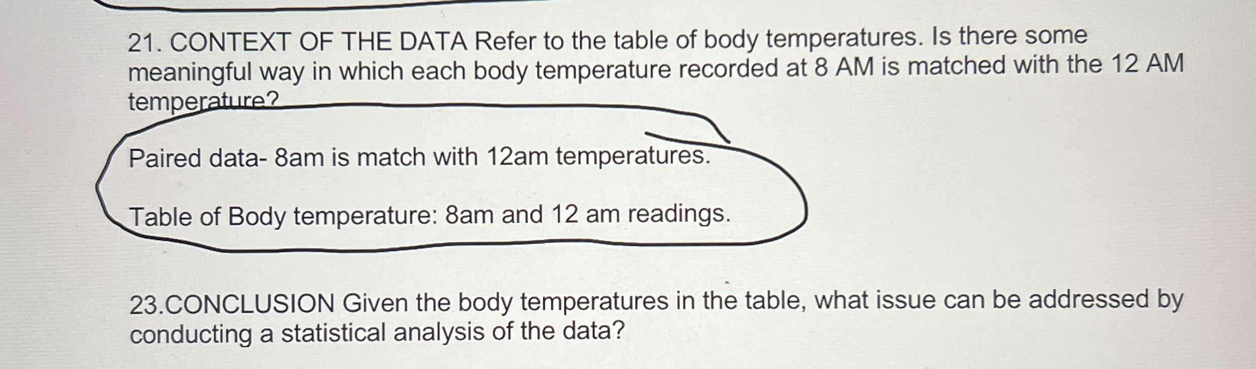Solved CONTEXT OF THE DATA Refer to the table of body | Chegg.com