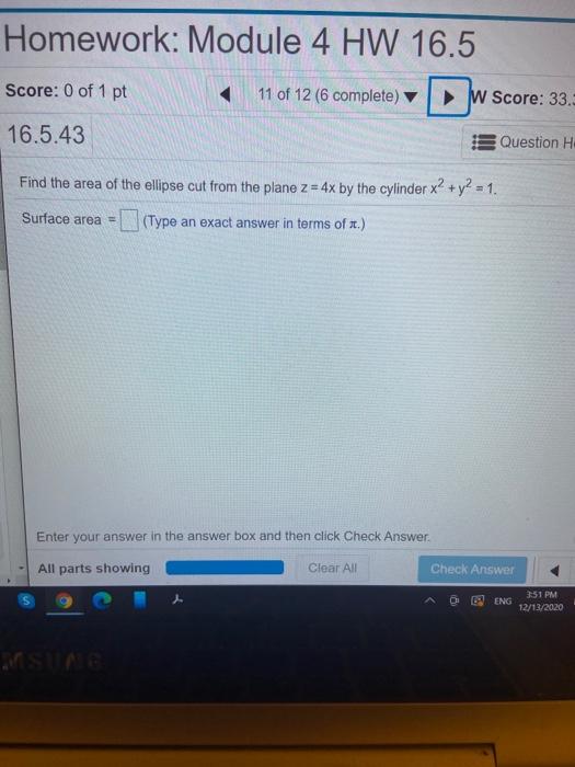 Solved Homework Module 4 Hw 16 5 Score 0 Of 1 Pt 11 Of 12