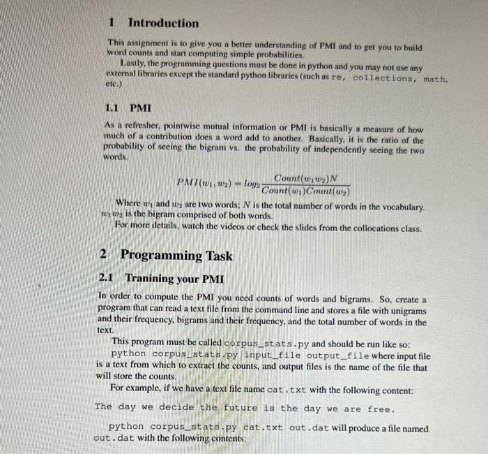 Solved 1 Introduction This assignment is to give you a | Chegg.com