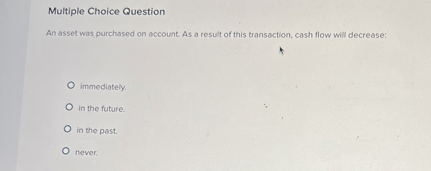 Solved Multiple Choice QuestionAn asset was purchased on | Chegg.com