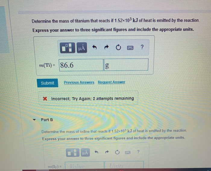 Solved Titanium reacts with iodine to form titanium(IIII) | Chegg.com