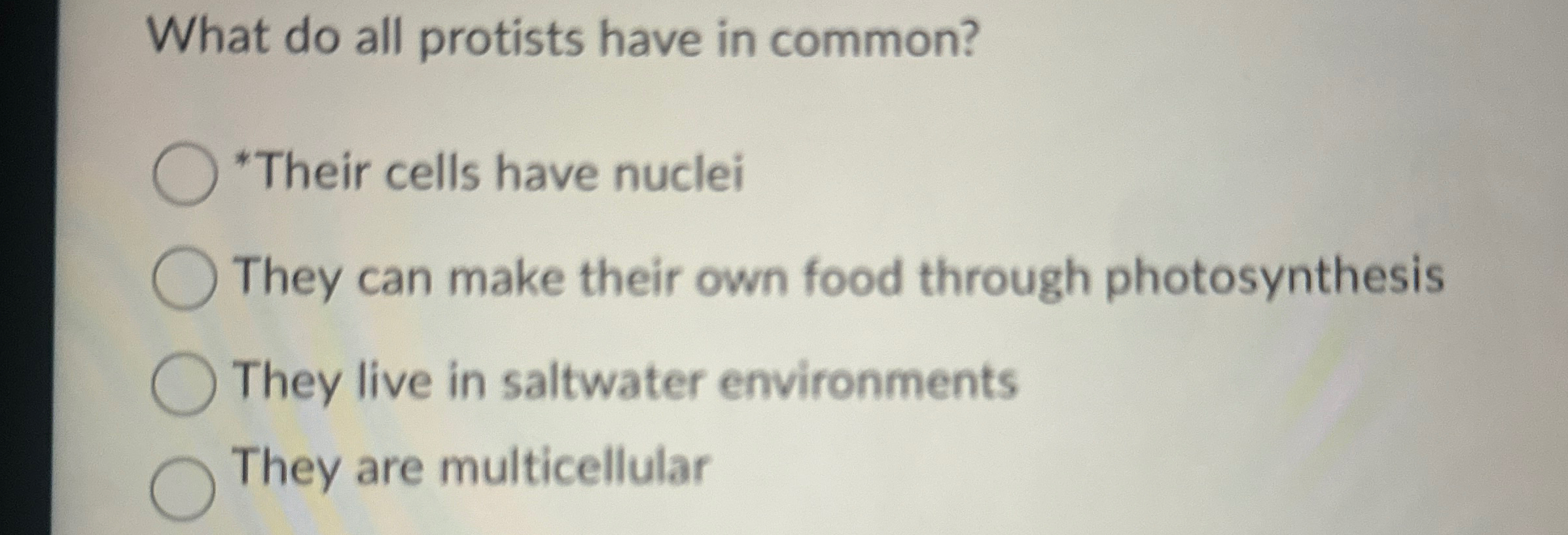 Solved What do all protists have in common?*Their cells have | Chegg.com