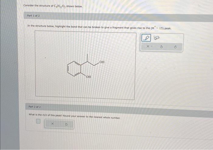 Solved Consider the structure of C9H12O2 shown below. Part 1 | Chegg.com