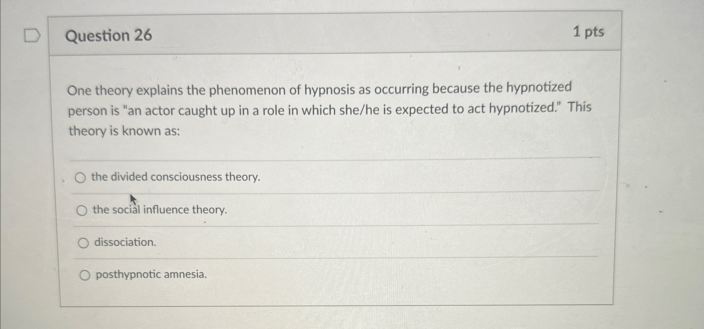 Solved Question 261 ﻿ptsOne theory explains the phenomenon | Chegg.com