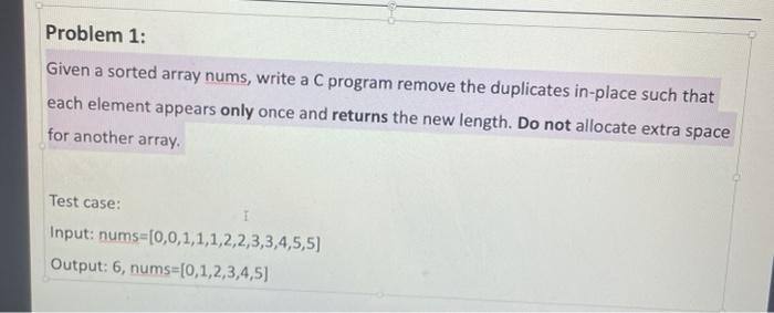 Solved Problem 1 Given A Sorted Array Nums Write A C