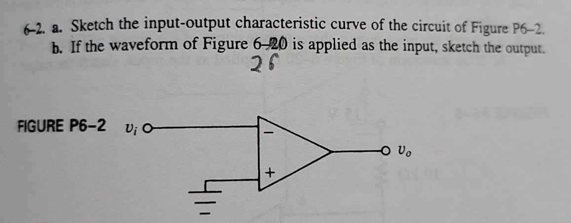 Solved 6 2 A Sketch The Input Output Characteristic Curve