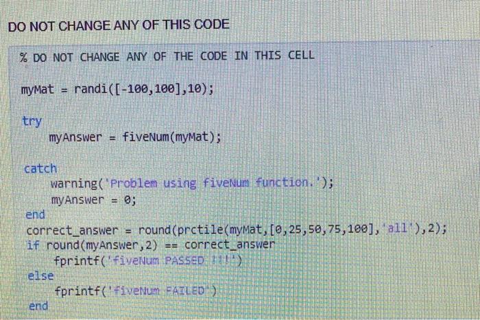 Solved 2. Five Number Summary Write a function called | Chegg.com