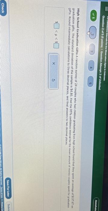 Solved High School Graduation Gifts A random survey of 24 | Chegg.com