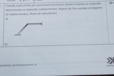 Classify each of the pin-connected structures shown | Chegg.com