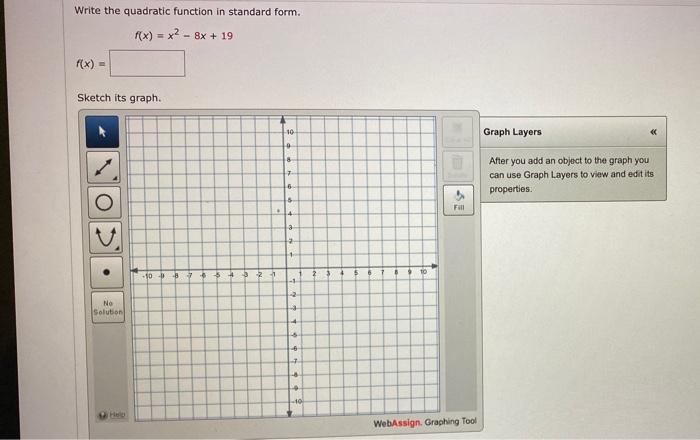 Solved Write the quadratic function in standard form. | Chegg.com