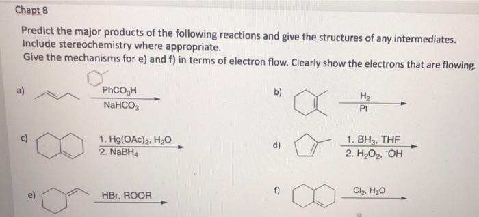 Solved Chapt 8 Predict The Major Products Of The Following