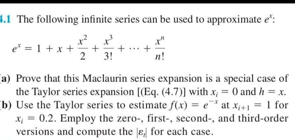 Solved The following infinite series can be used to | Chegg.com