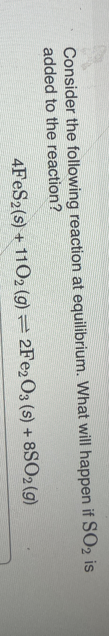 High Quality SOLUTION Consider the following reaction at equilibrium ...