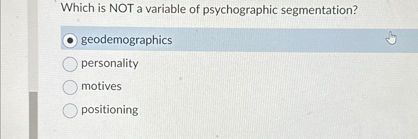 Solved Which is NOT a variable of psychographic | Chegg.com