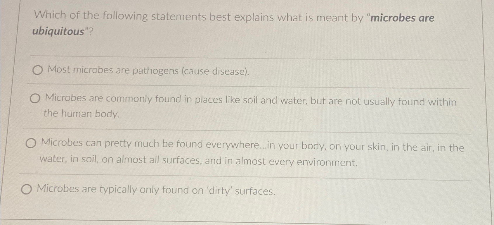 Solved Which of the following statements best explains what | Chegg.com