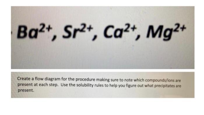 Solved Ba2+, Sr2+, Ca2+, Mg2+ Create a flow diagram for the | Chegg.com