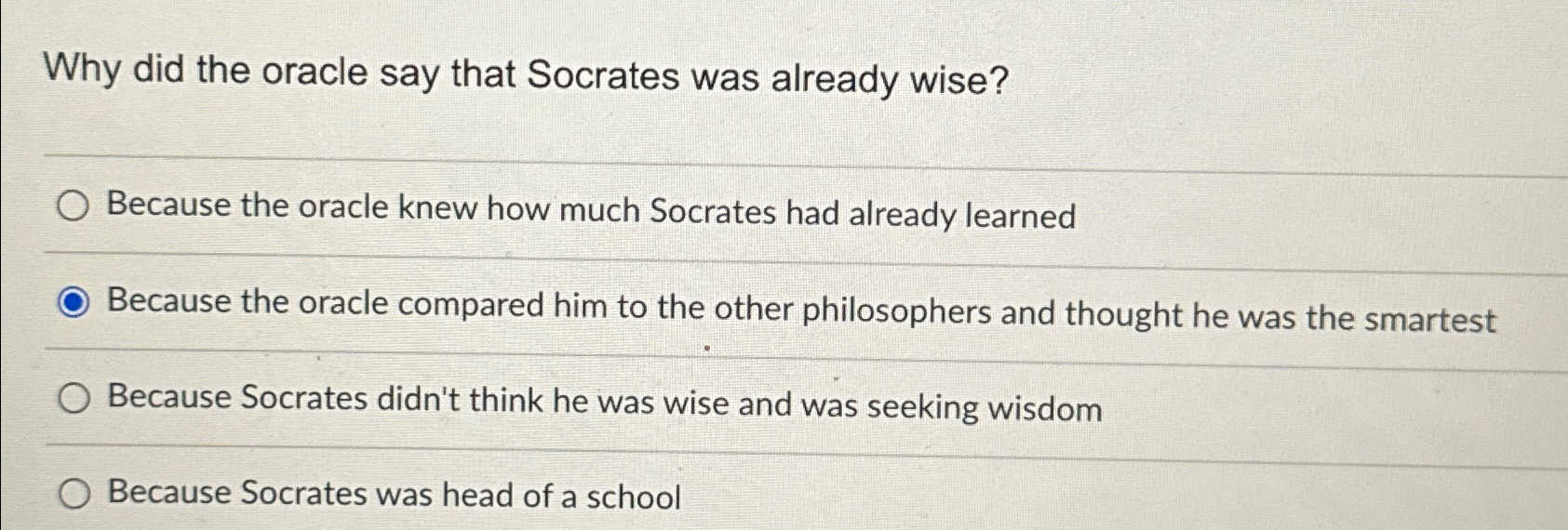Solved Why did the oracle say that Socrates was already | Chegg.com