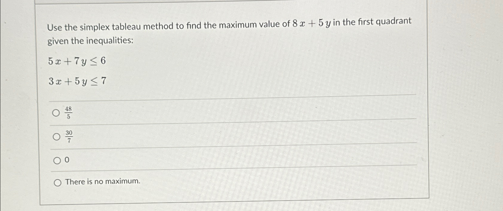 Use the simplex tableau method to find the maximum | Chegg.com