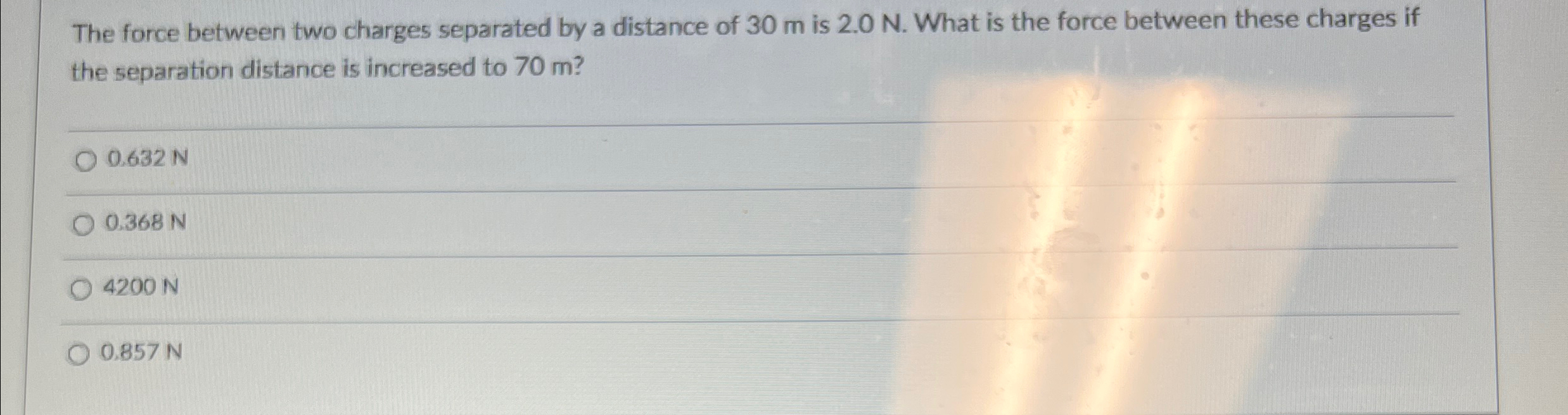 Solved The force between two charges separated by a distance | Chegg.com