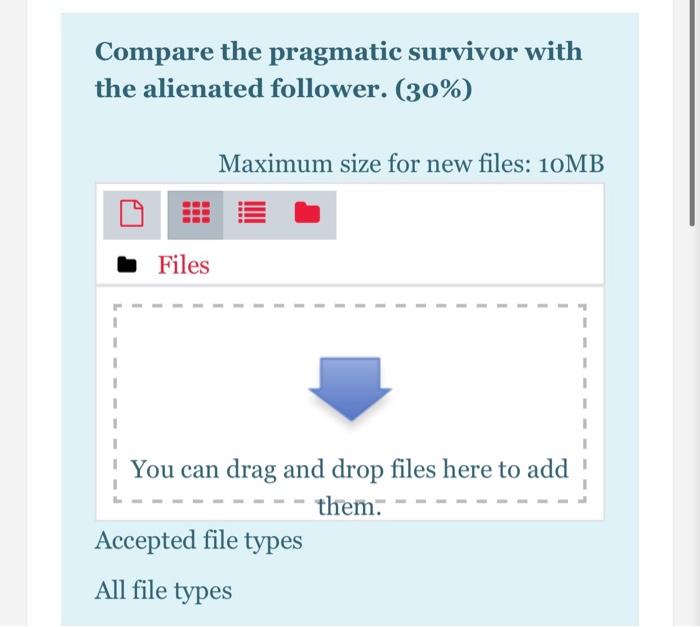 Solved Compare the pragmatic survivor with the alienated | Chegg.com