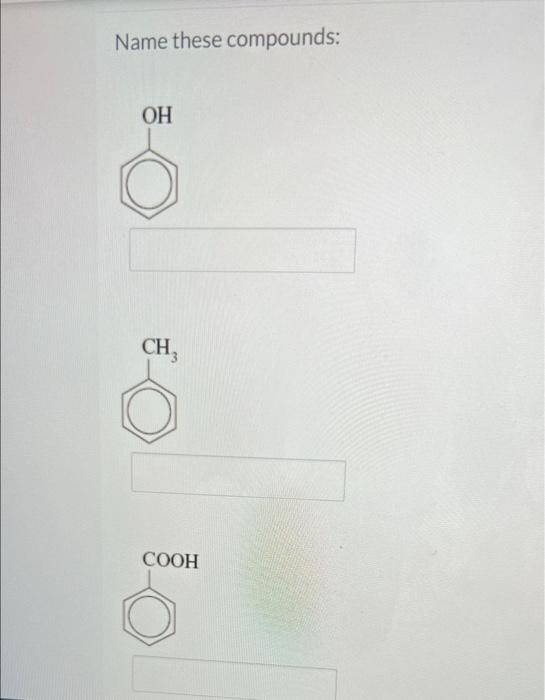 Solved Name these compounds: ОН CH3 COOH 0 2 NH₂ å CI Type | Chegg.com