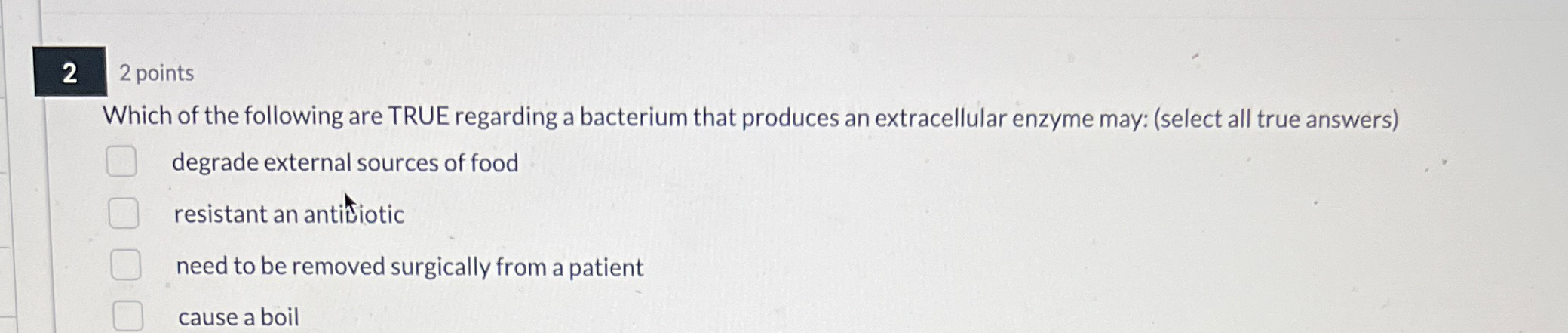 Solved 22 ﻿pointsWhich of the following are TRUE regarding a | Chegg.com