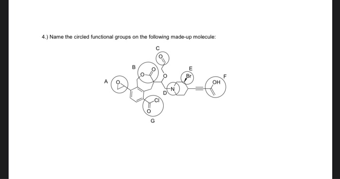 Solved 4.) Name the circled functional groups on the | Chegg.com