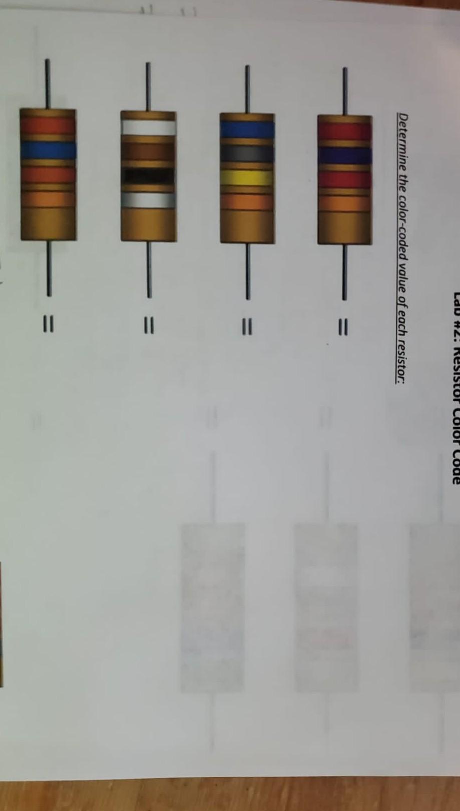Solved LDU #2: Resistor Color Code Determine the color-coded | Chegg.com