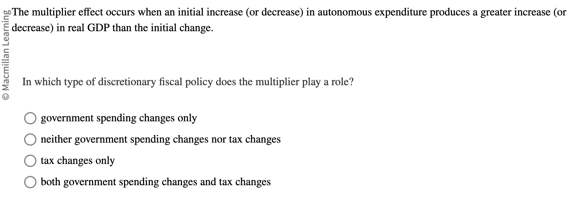 Solved decrease) ﻿in real GDP than the initial change.In | Chegg.com