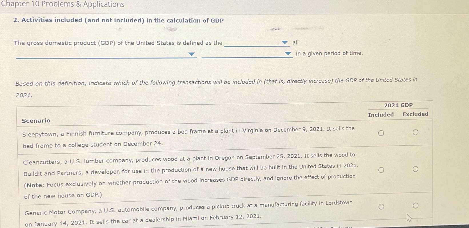 Solved Chapter 10 ﻿Problems & Applications2. ﻿Activities | Chegg.com