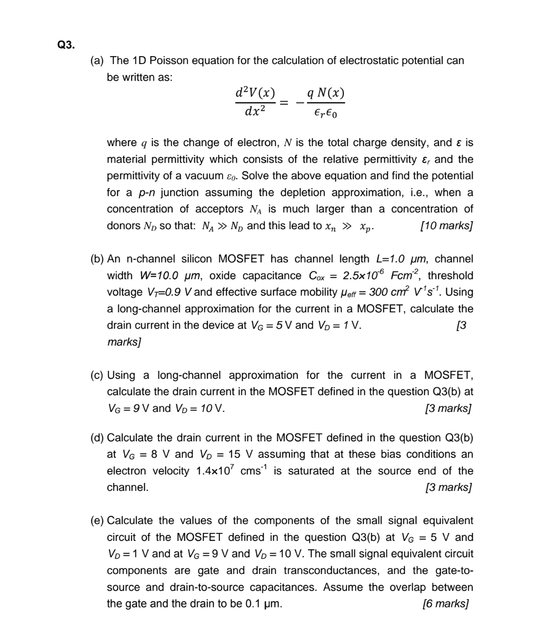 Q3. (a) The 1D Poisson equation for the calculation | Chegg.com