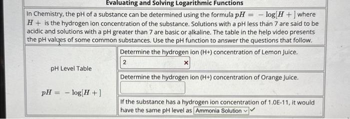 Evaluating and Solving Logarithmic Functions In | Chegg.com