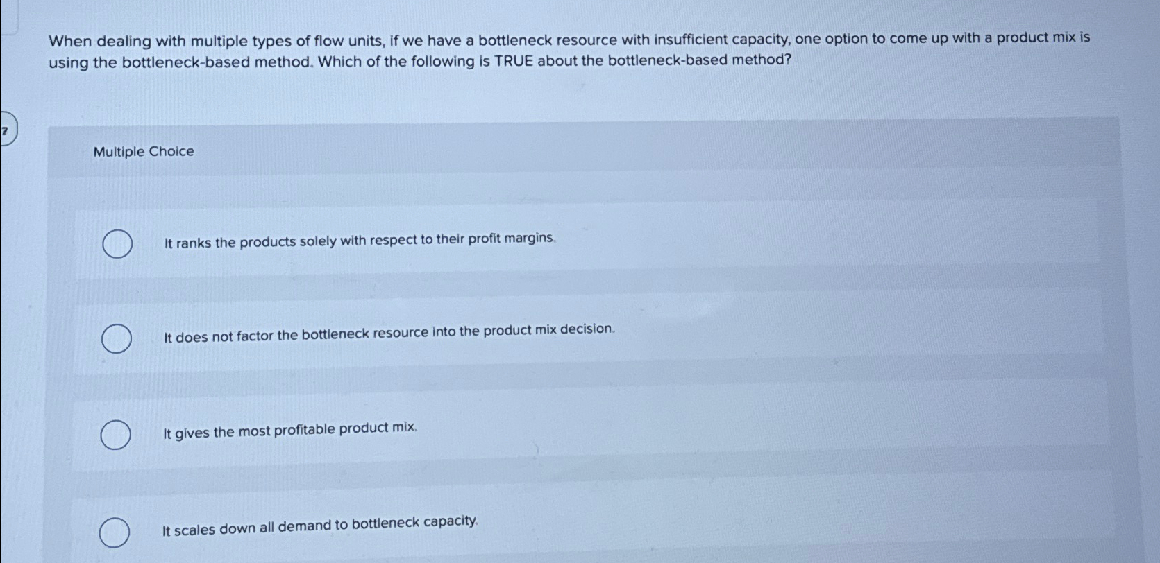 Solved When dealing with multiple types of flow units, if we | Chegg.com