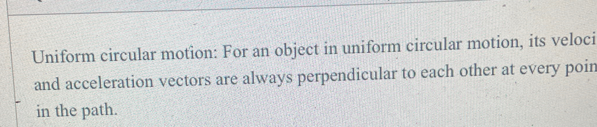 Solved Uniform circular motion: For an object in uniform | Chegg.com